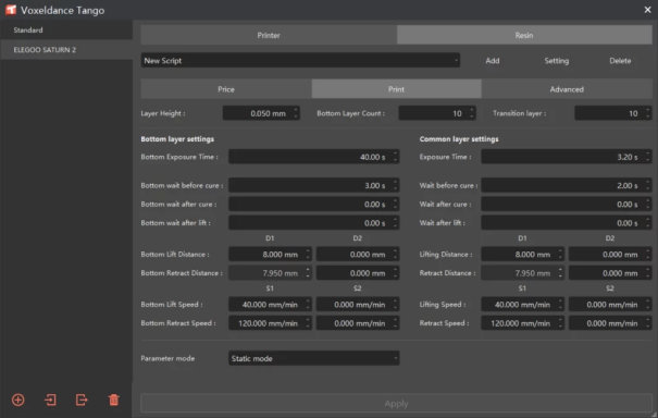 Finding the optimal smart support settings in Tango Slicer for TGM-7 resin